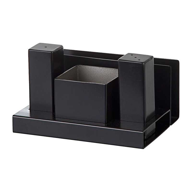 Groovy Set of 4 Square Salt and Sugar Containers, Black Price