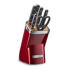 KitchenAid Knife Block Set Candy Apple- 7 Pieces -7CA - KKFMA07CA Price