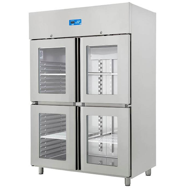 Öztiryakiler Four Half Glass Door Upright Refrigerator, K Type, GN 1200 NMV Model, 304 Quality Price